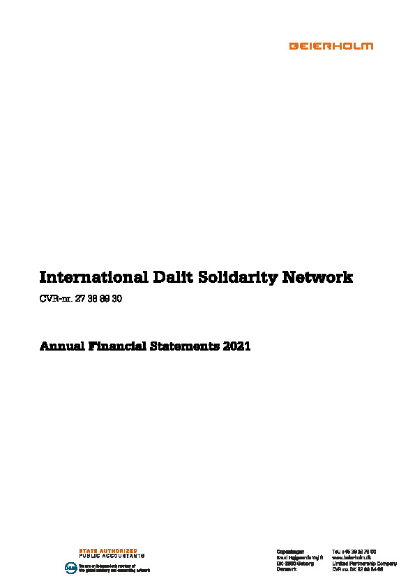 2021 Financial Statements IDSN - International Dalit Solidarity Network